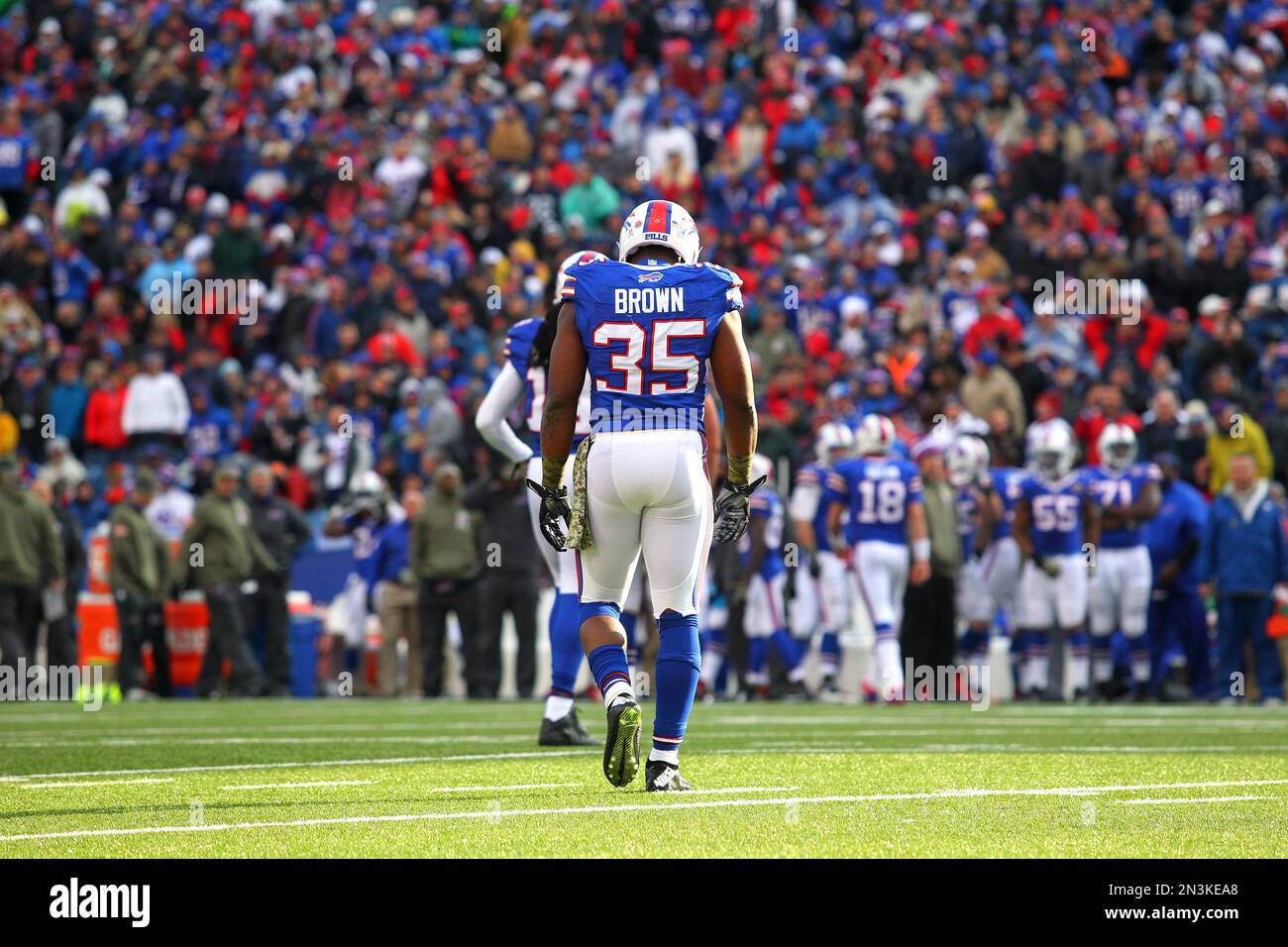 Buffalo Bills running back Bryce Brown walks off the field after ...