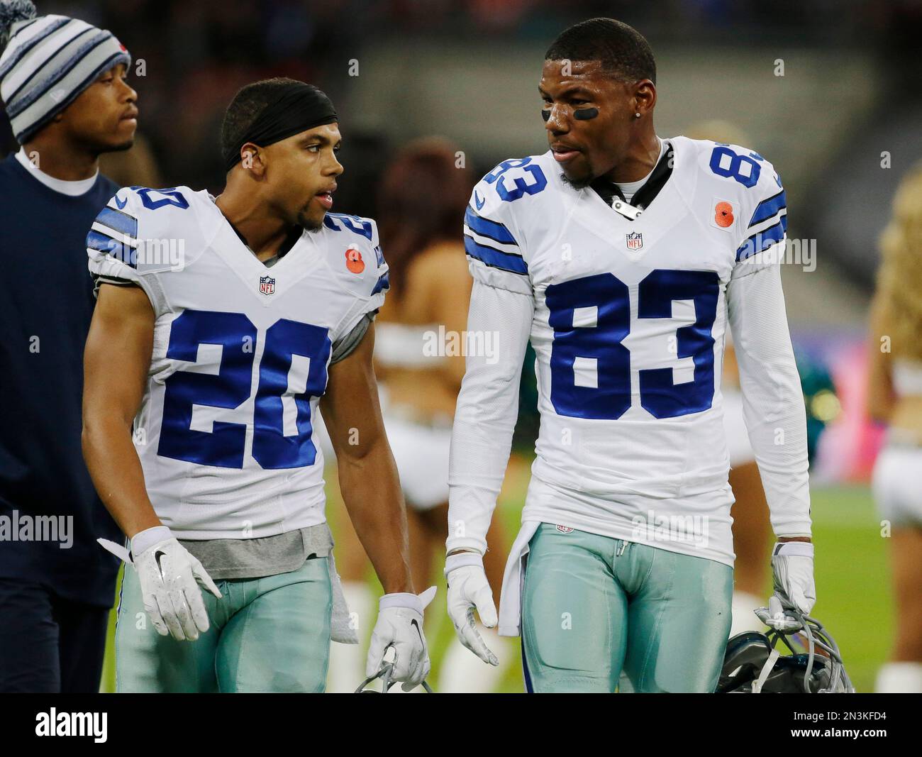 Dallas Cowboys defensive back Tyler Patmon (20) and wide receiver ...