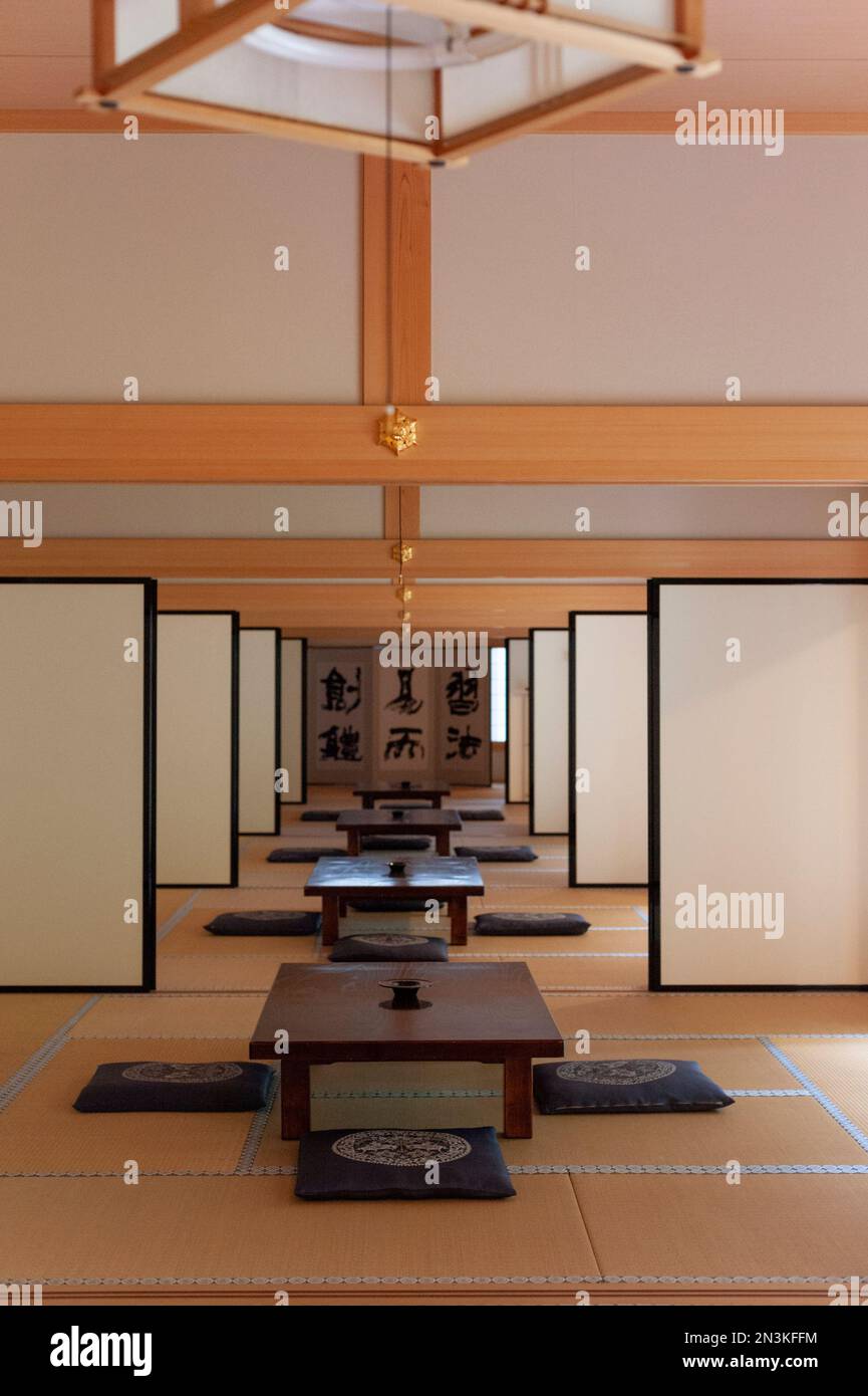 The interior of the Jochi-in Temple, a popular lodging for pilgrims and ...