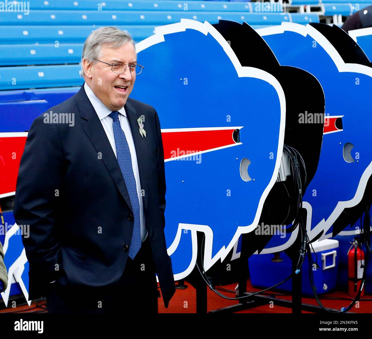 Buffalo Bills owner Terry Pegula looks on prior to an NFL football game ...