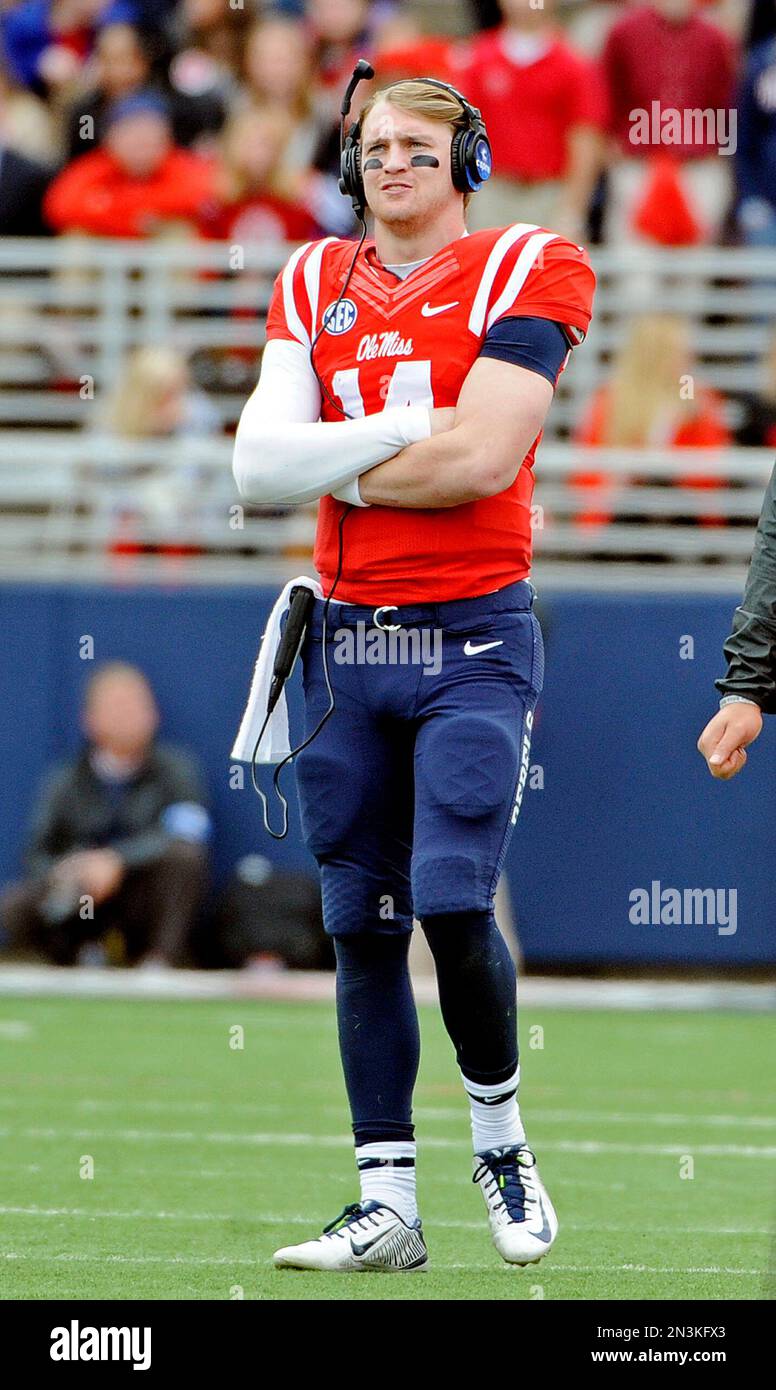 Mississippi quarterback Bo Wallace (14) watches on during the second ...