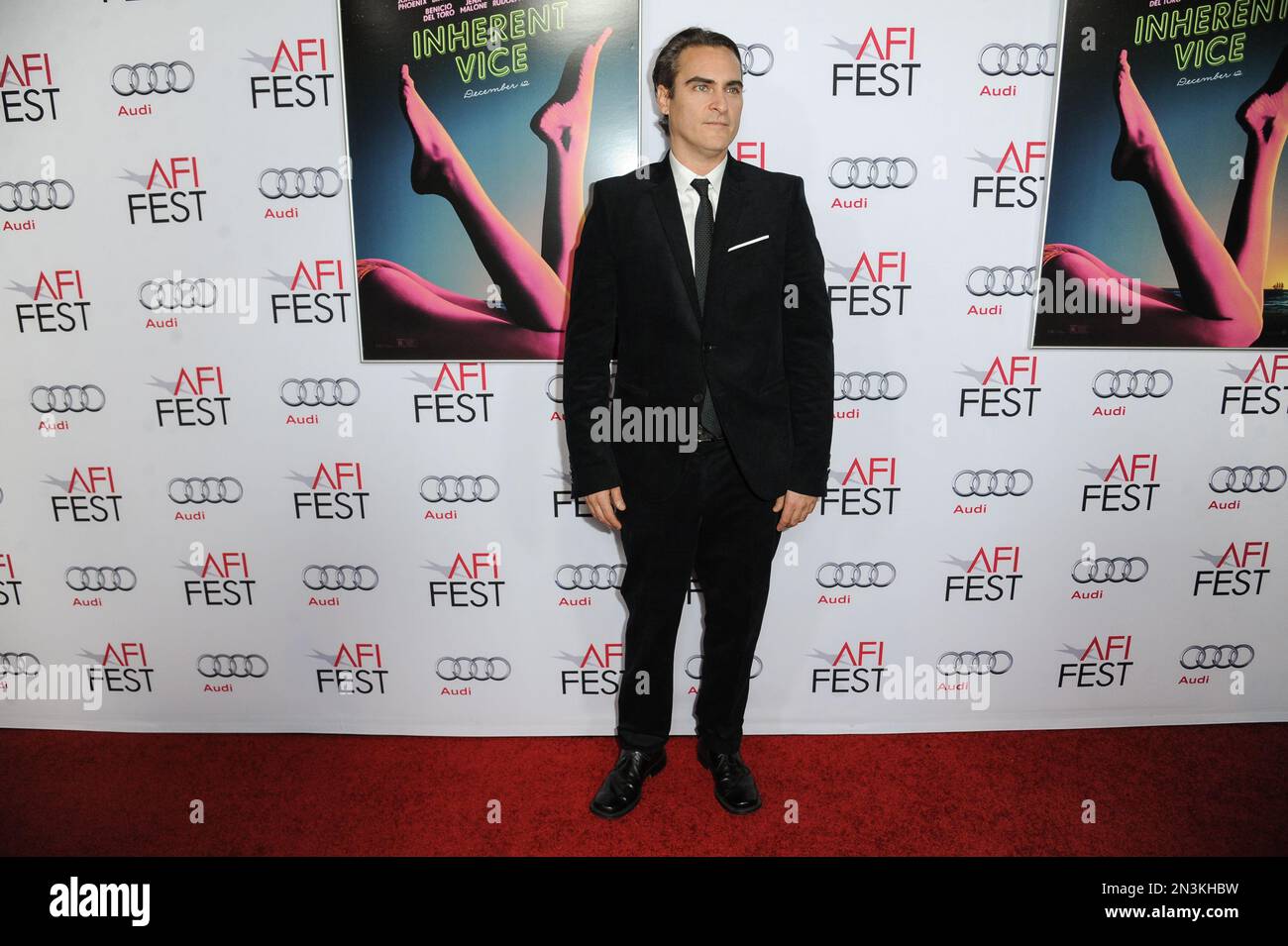 Joaquin Phoenix arrives at 2014 AFI Fest - "Inherent Vice" on Saturday ...