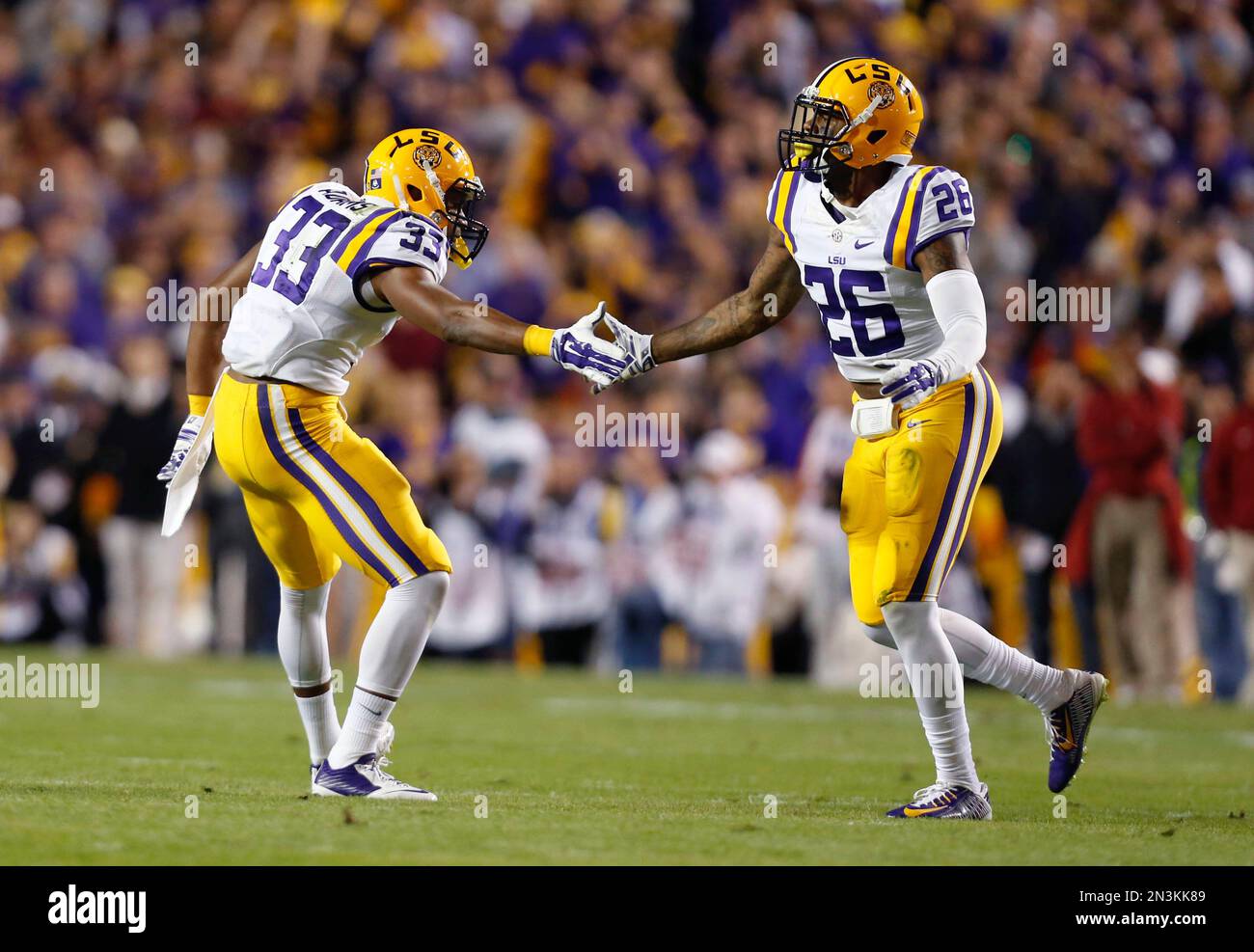 LSU safety Jamal Adams (33) and safety Ronald Martin (26) celebrate a ...