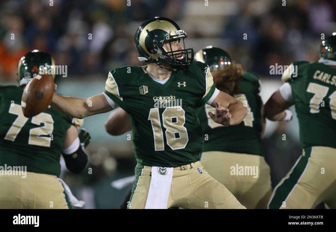 Colorado State quarterback Garrett Grayson throws against Hawaii in the ...