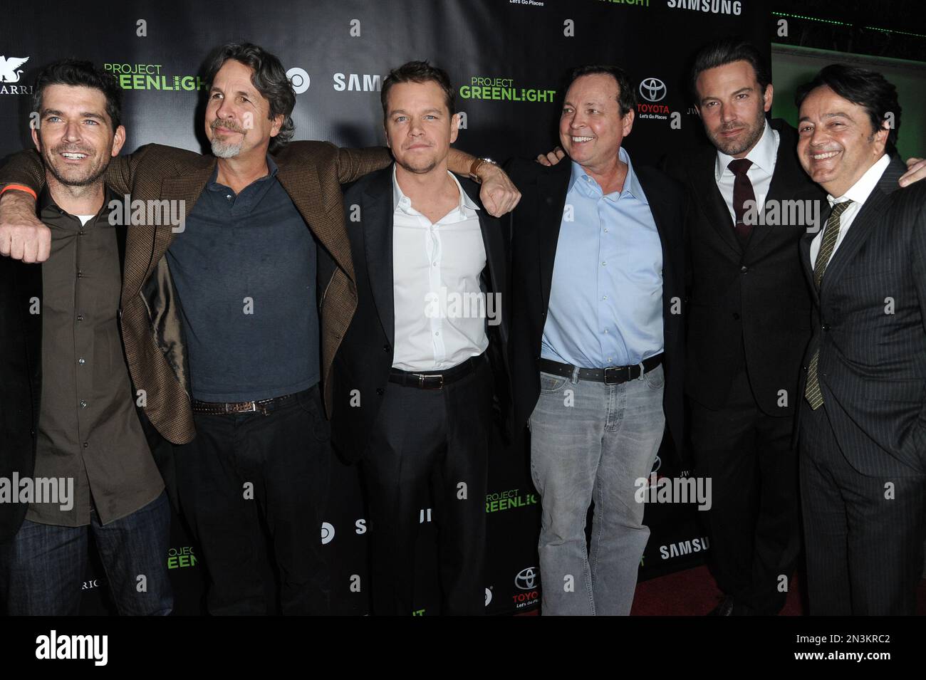 From left, Marc Joubert, Peter Farrelly, Matt Damon, Bobby Farrelly ...