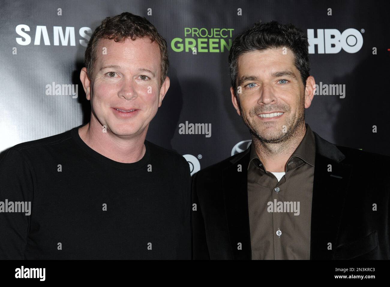 Pete Jones, left, and Marc Joubert arrive at Project Greenlight Season ...