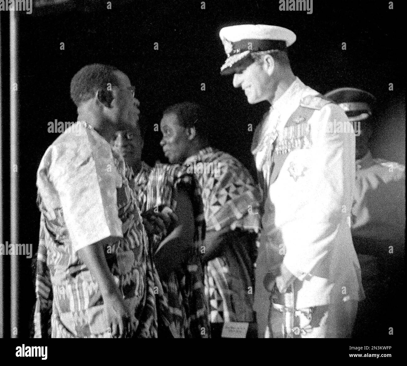 Prince Philip, Duke of Edinburgh, chats with Ben Quaye, chairman of the ...
