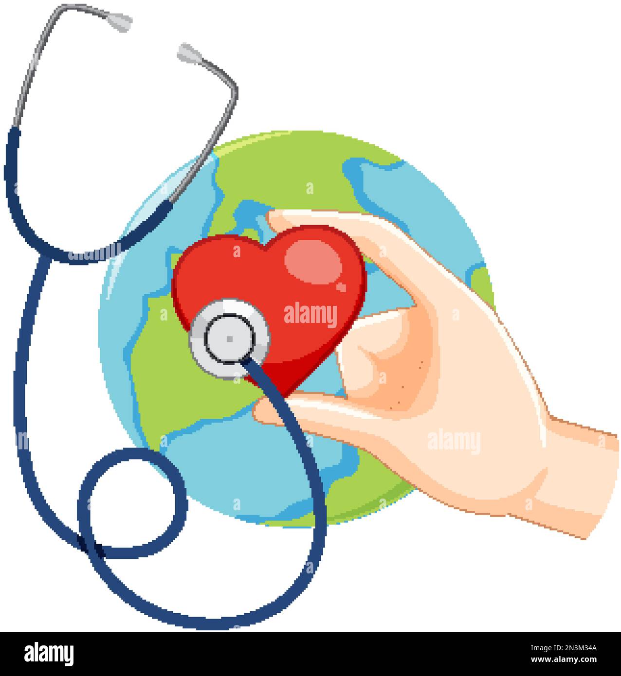 Earth globe with stethoscope icon illustration Stock Vector Image & Art ...