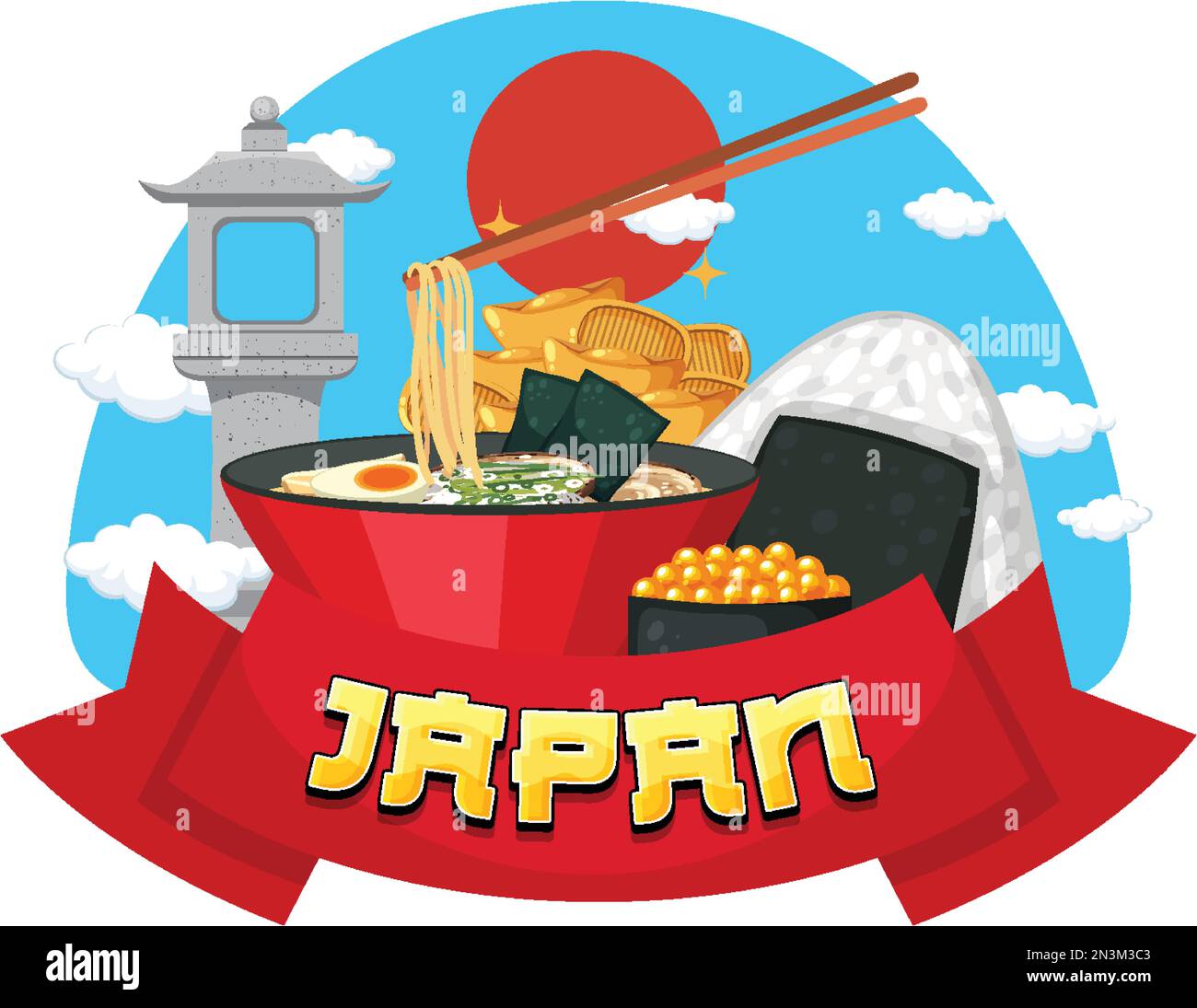 Japanese element nation tradition symbol illustration Stock Vector ...