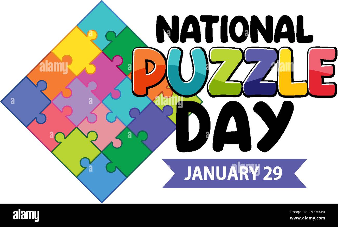 National Puzzle Day Banner Design illustration Stock Vector Image & Art ...