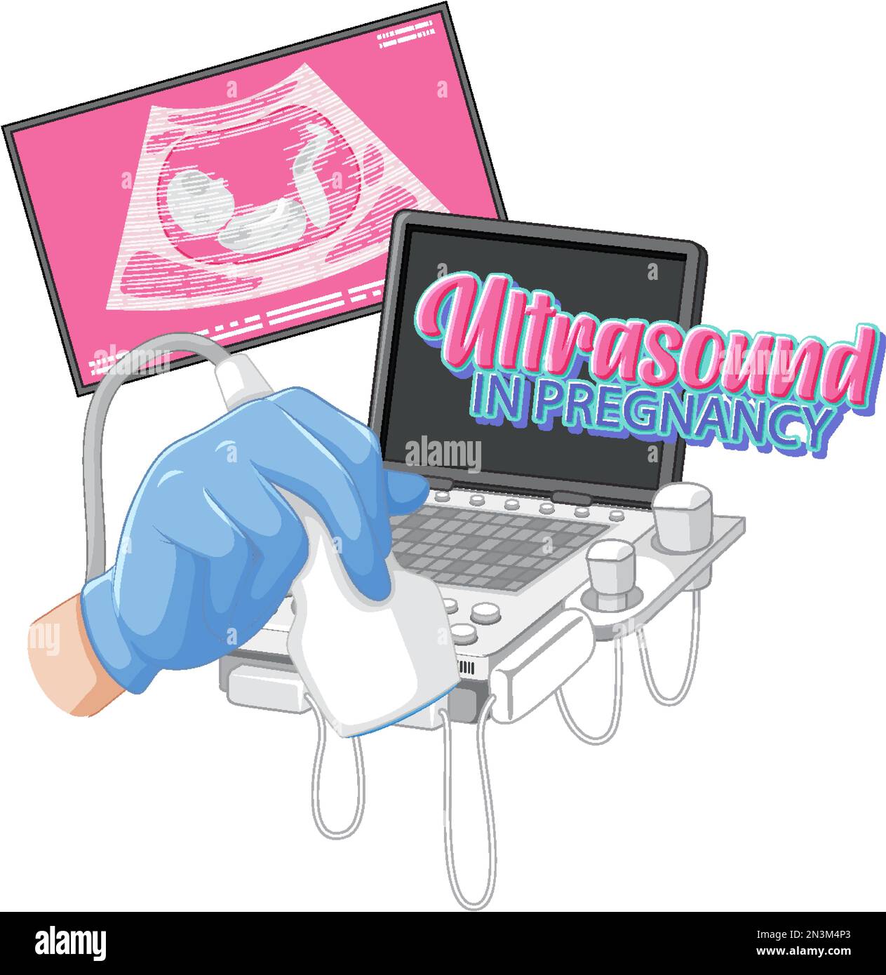 Ultrasound in pregnancy text for banner or poster design illustration ...
