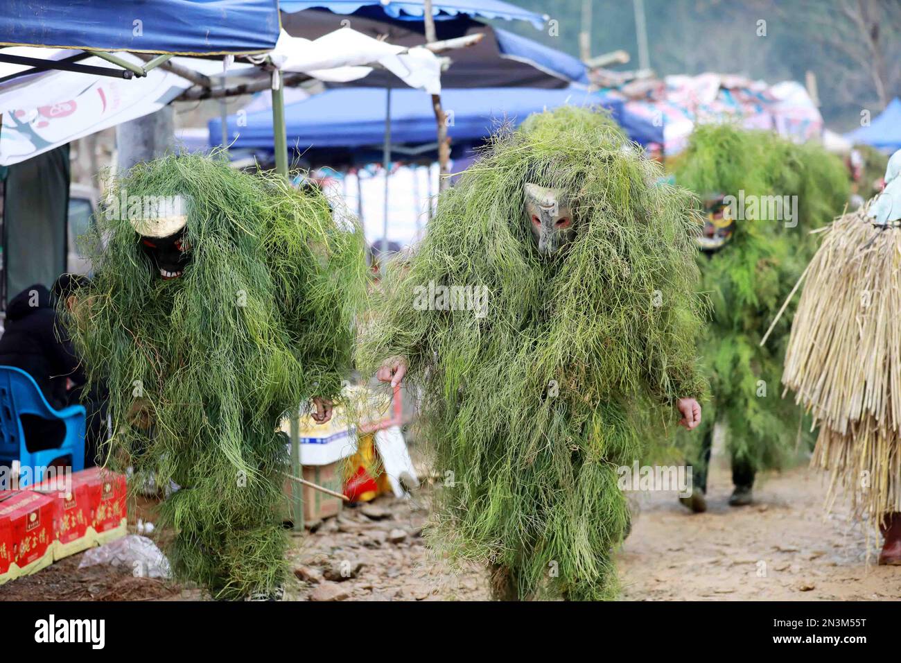 LIUZHOU, CHINA - FEBRUARY 7, 2023 - People of the Miao ethnic group ...