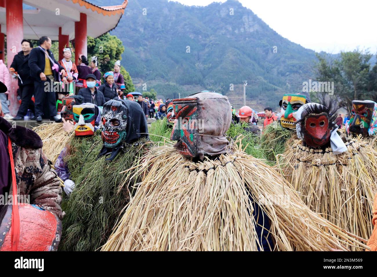 LIUZHOU, CHINA - FEBRUARY 7, 2023 - People of the Miao ethnic group ...