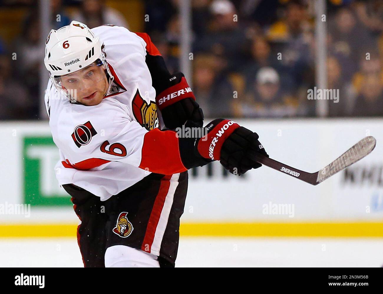 Ottawa Senators right wing Bobby Ryan follows through on a shot during ...