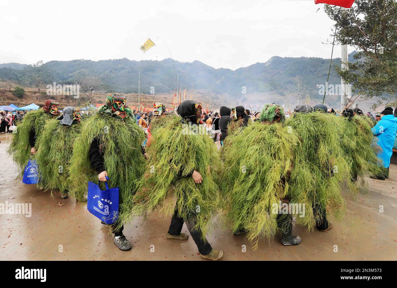 LIUZHOU, CHINA - FEBRUARY 7, 2023 - People of the Miao ethnic group ...