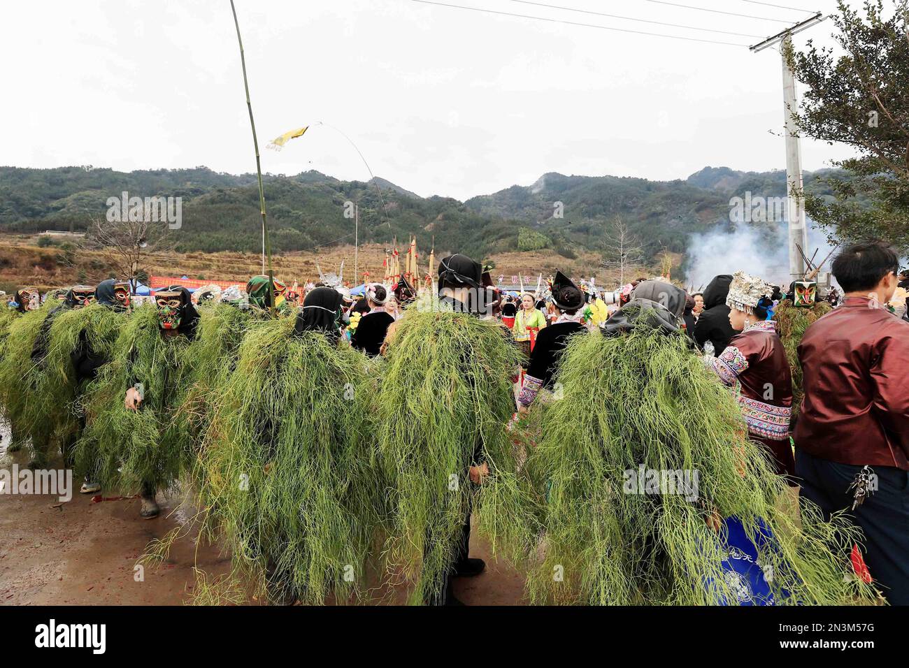 LIUZHOU, CHINA - FEBRUARY 7, 2023 - People of the Miao ethnic group ...