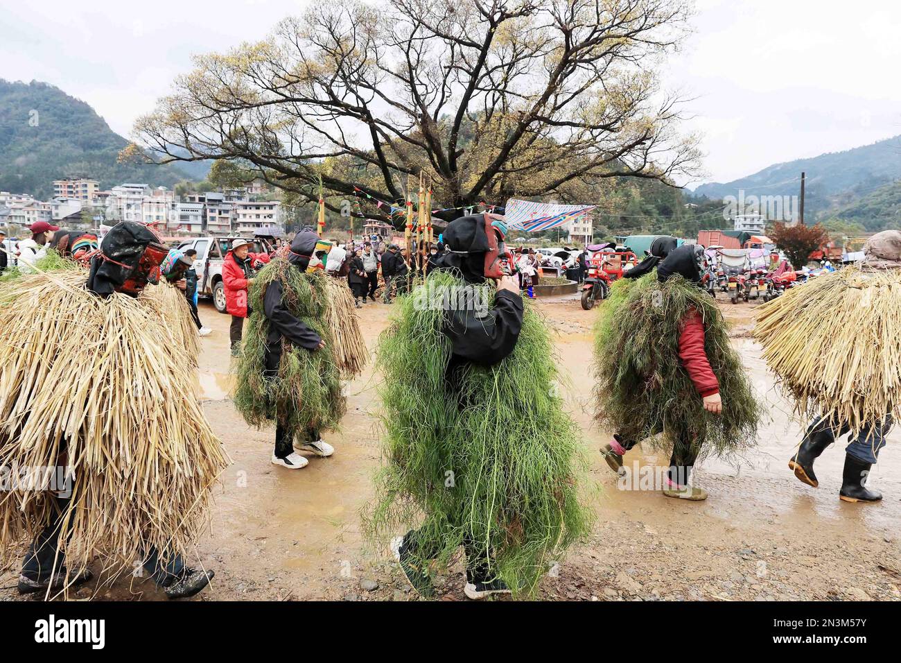 LIUZHOU, CHINA - FEBRUARY 7, 2023 - People of the Miao ethnic group ...