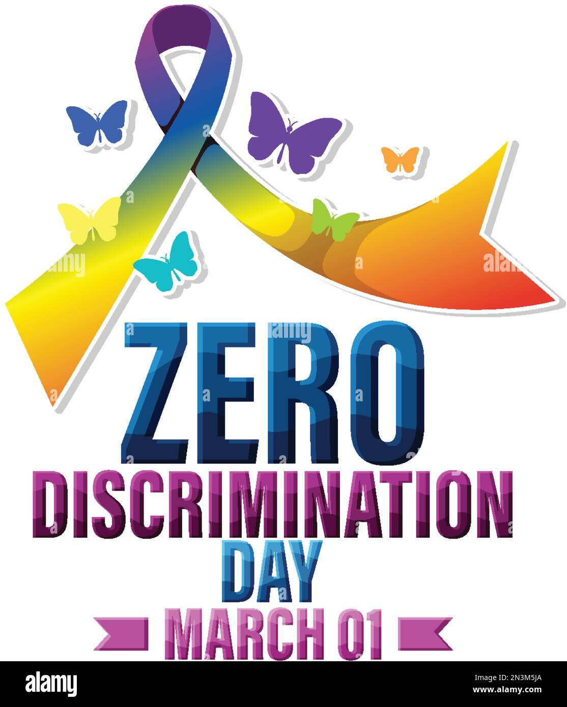 Zero discrimination day banner design illustration Stock Vector Image ...