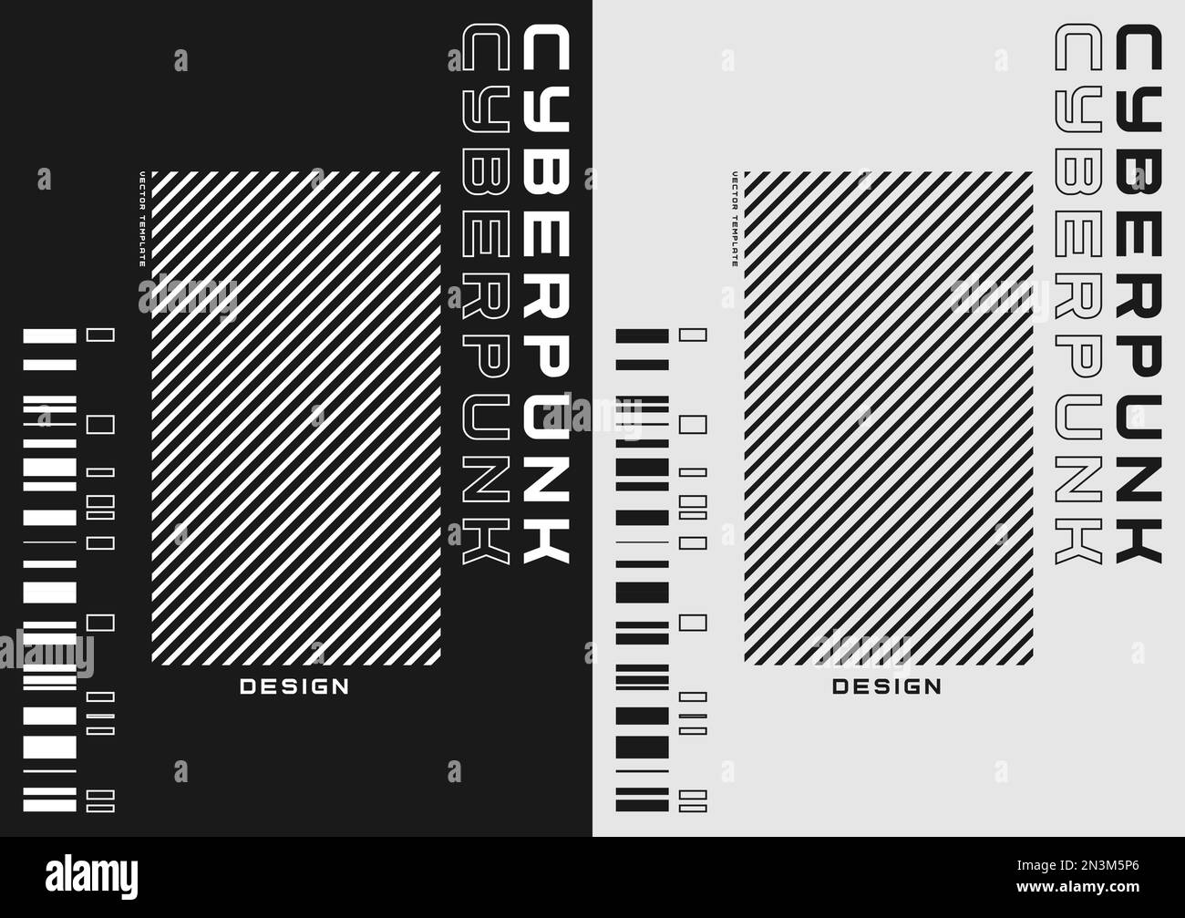 Cyberpunk futuristic poster set. Modern cyberpunk design for web and ...