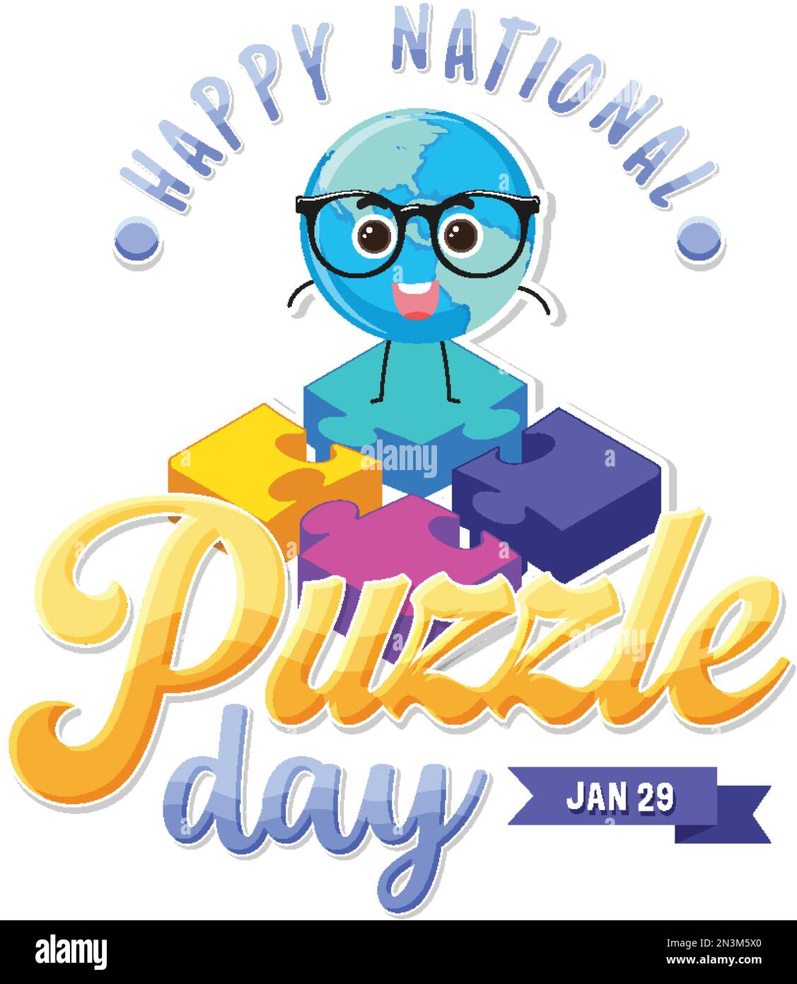 National Puzzle Day Banner Design illustration Stock Vector Image & Art ...