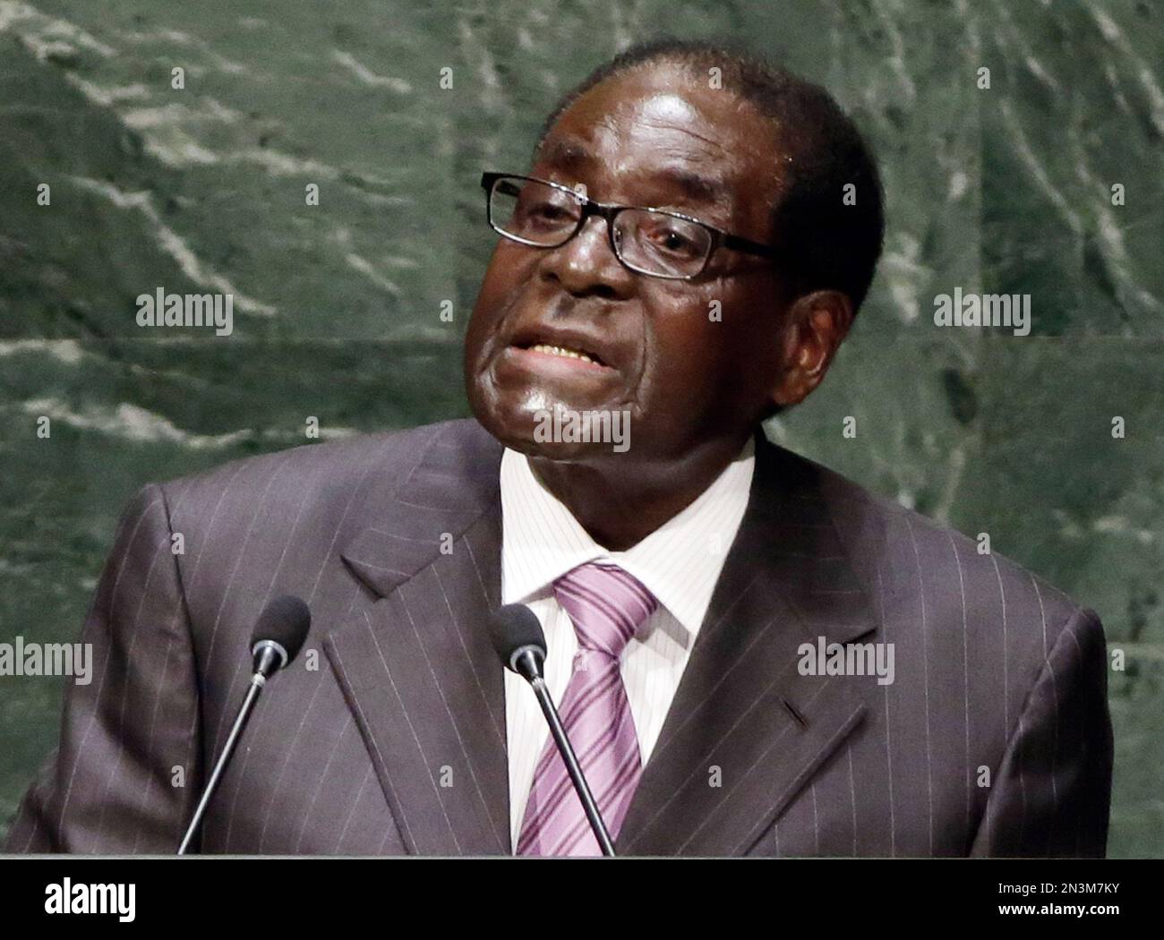 FILE - In this Thursday Sept. 25, 2014 file photo Zimbabwean president ...