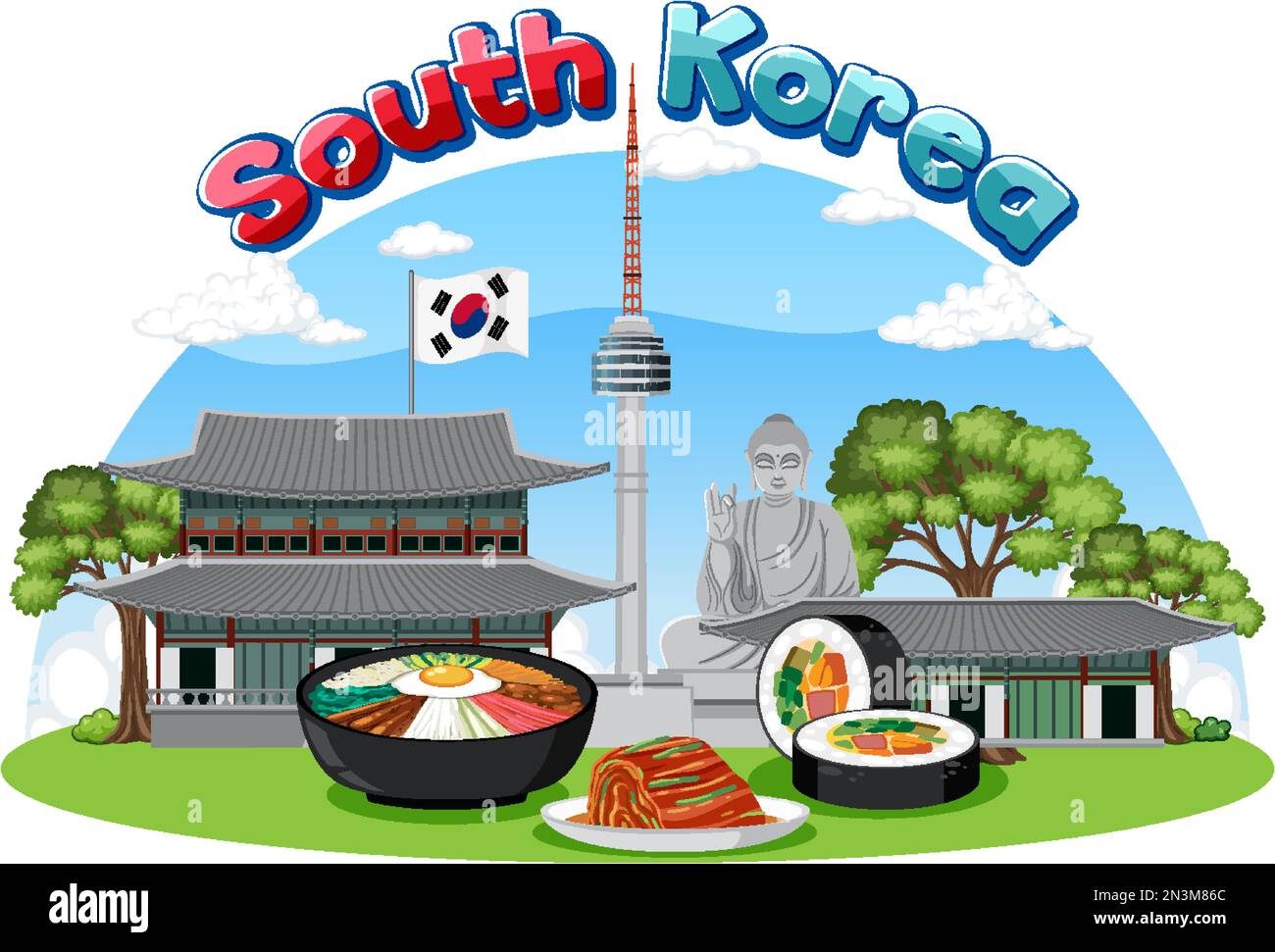 Korean element nation tradition symbol illustration Stock Vector Image ...