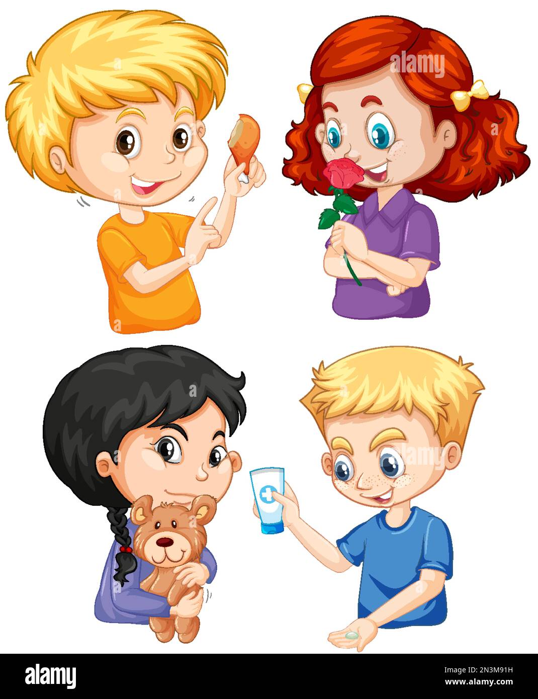 Set of children cartoon character illustration Stock Vector Image & Art ...