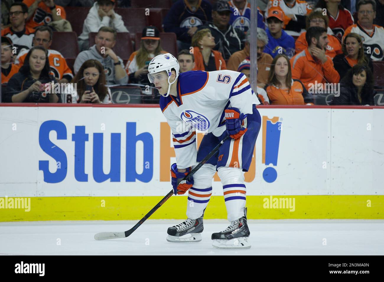 Edmonton Oilers' Mark Fayne in action during an NHL hockey game against ...