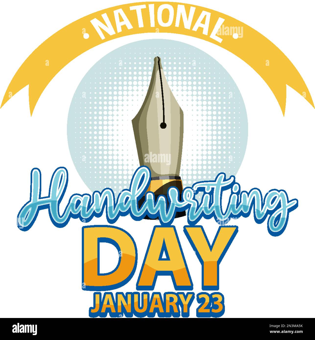 National Handwriting Day Logo Banner illustration Stock Vector Image ...