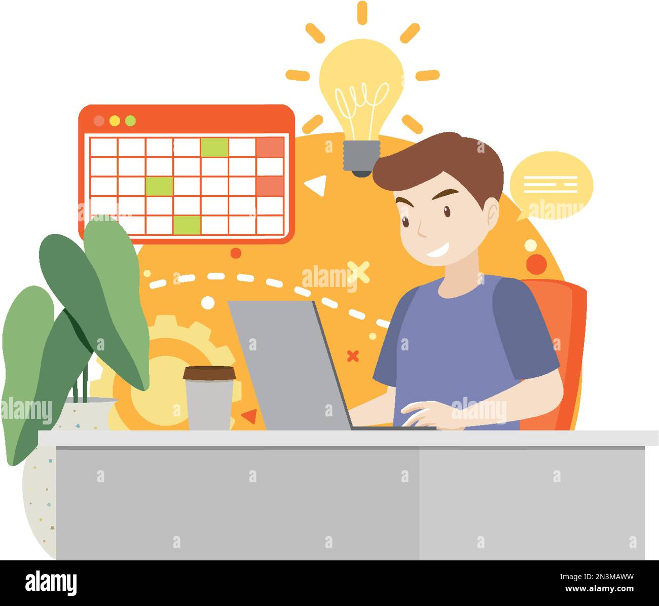 Working characters flat design for web banner illustration Stock Vector ...