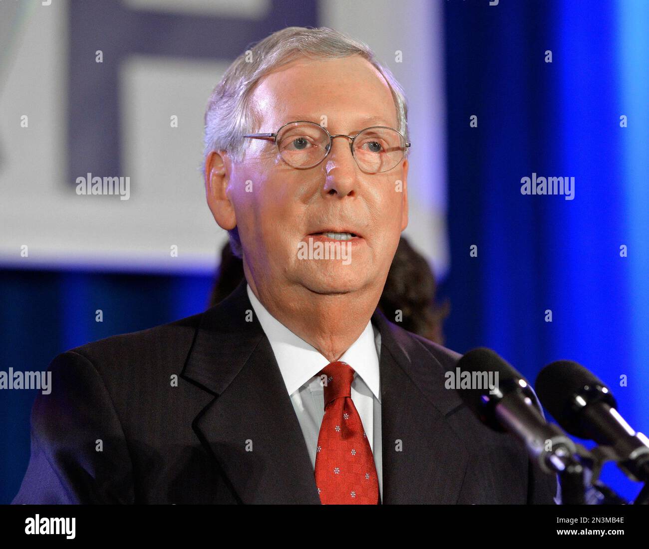 Senate Minority Leader Mitch McConnell of Ky., addresses supporters at ...