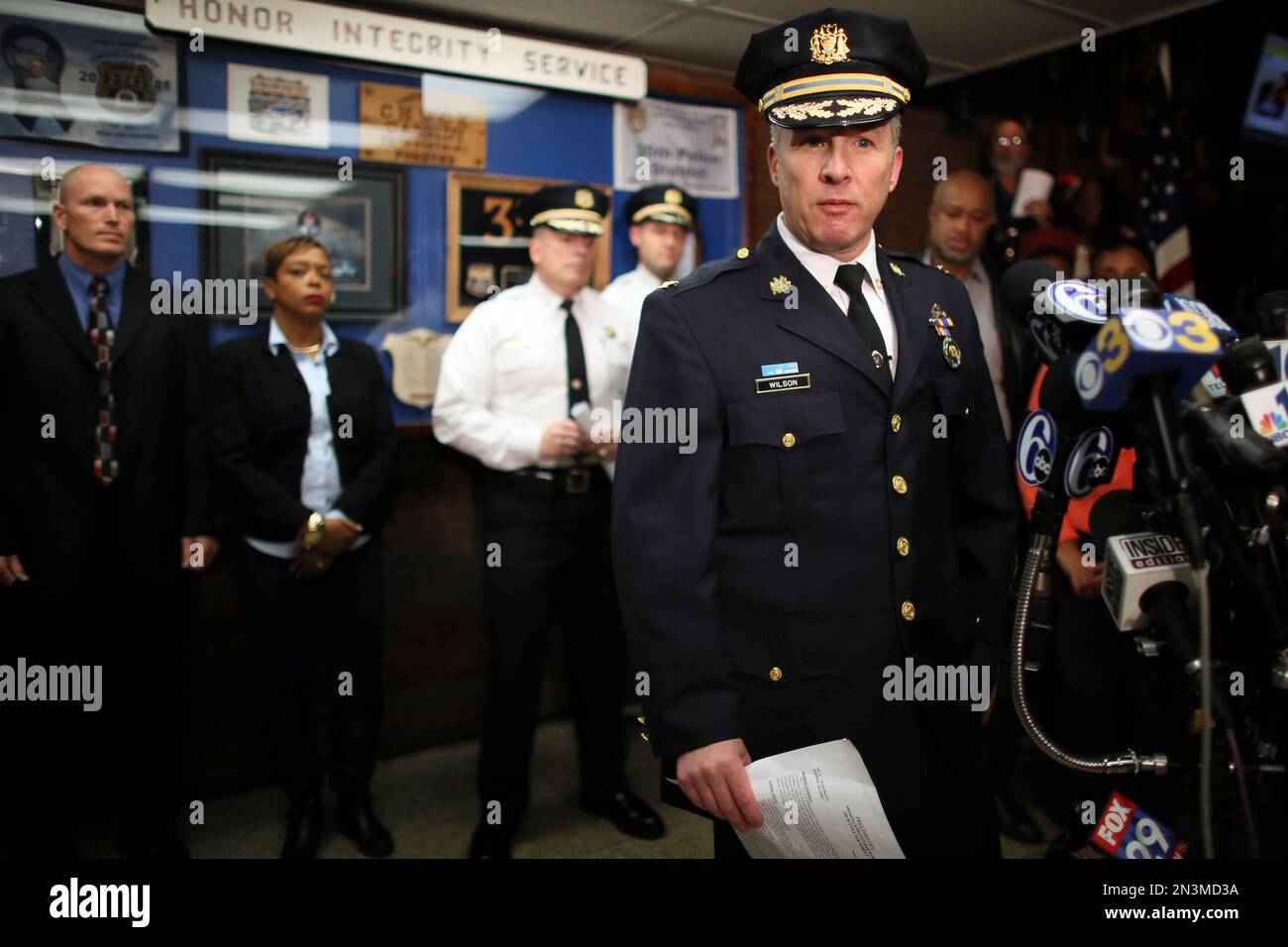 Chief Inspector Dennis Wilson and family members of Carlesha Freeland ...