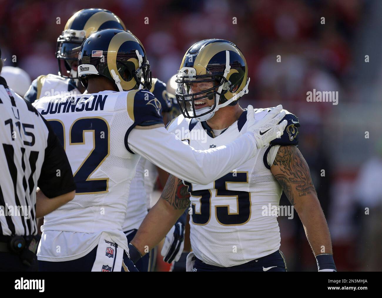 St. Louis Rams cornerback Trumaine Johnson (22) and middle linebacker ...