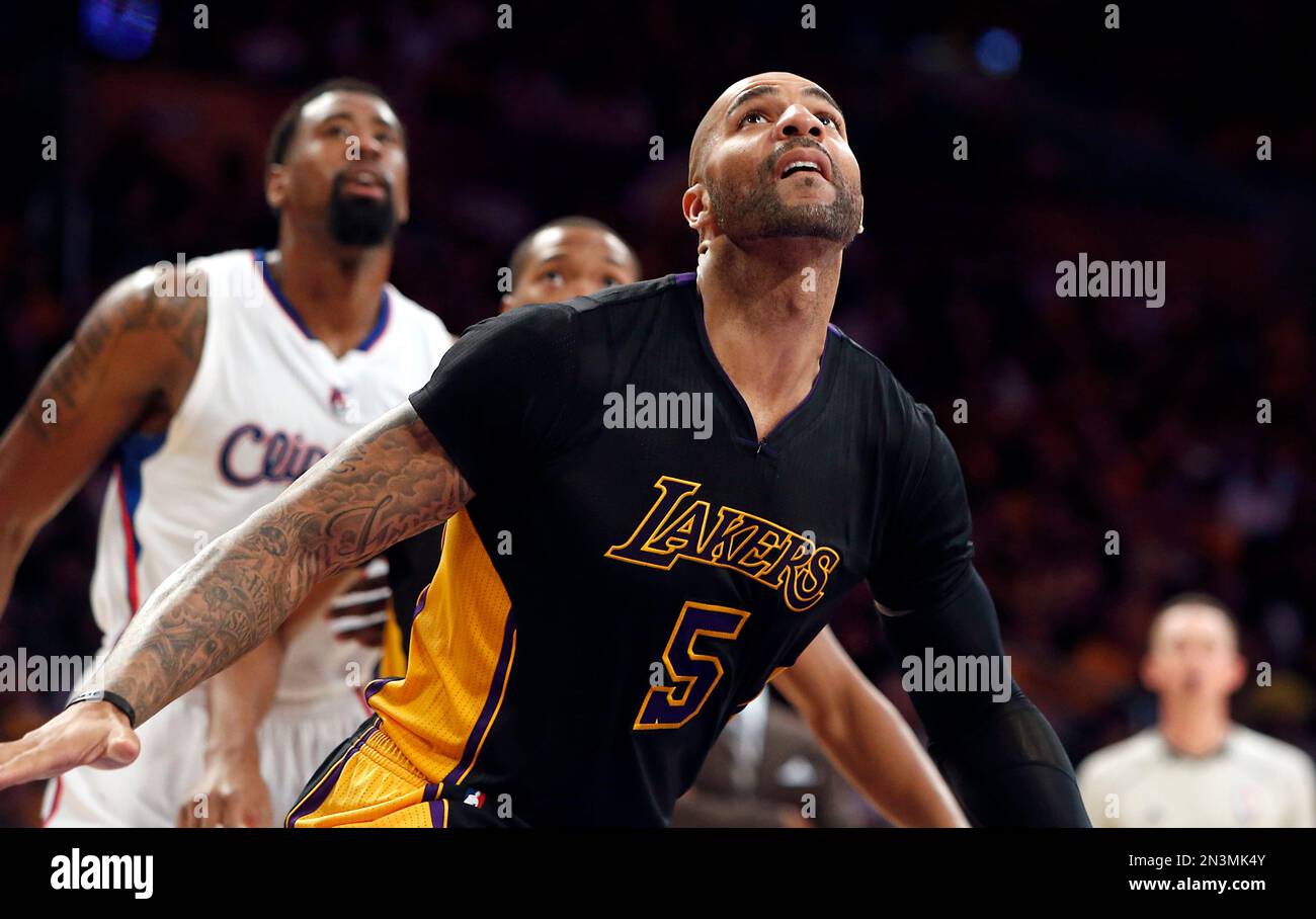 Los Angeles Lakers forward Carlos Boozer (5) in an NBA basketball game ...