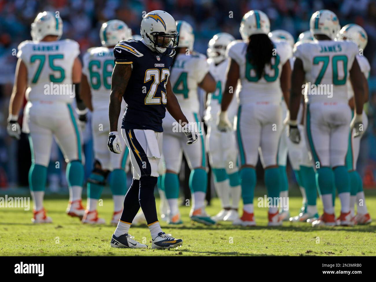 San Diego Chargers cornerback Steve Williams (23) walks on the field ...