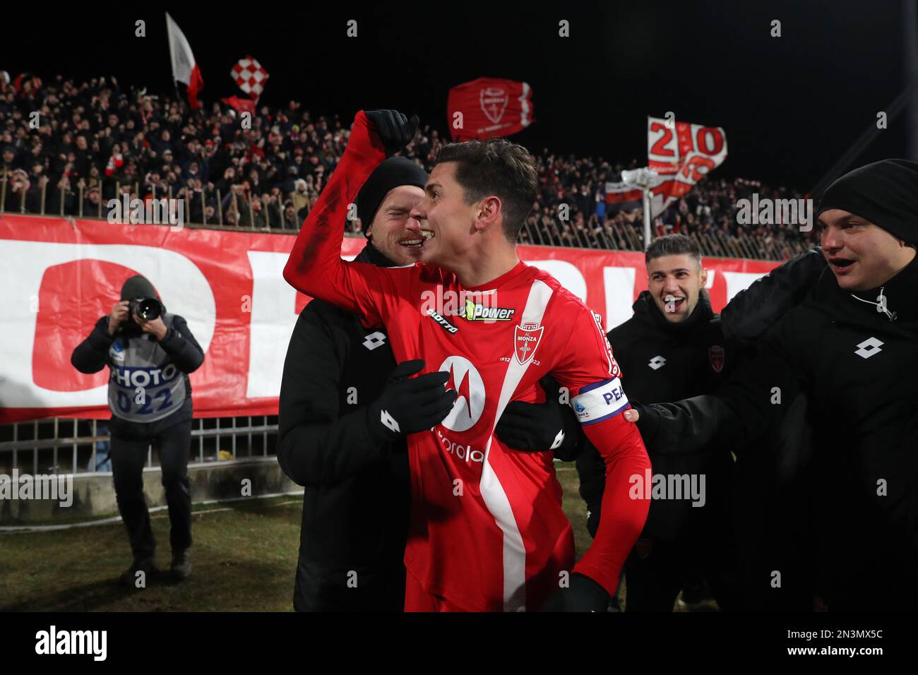 Monza, Italy, 6th March 2023. Matteo Pessina of AC Monza celebrates in ...