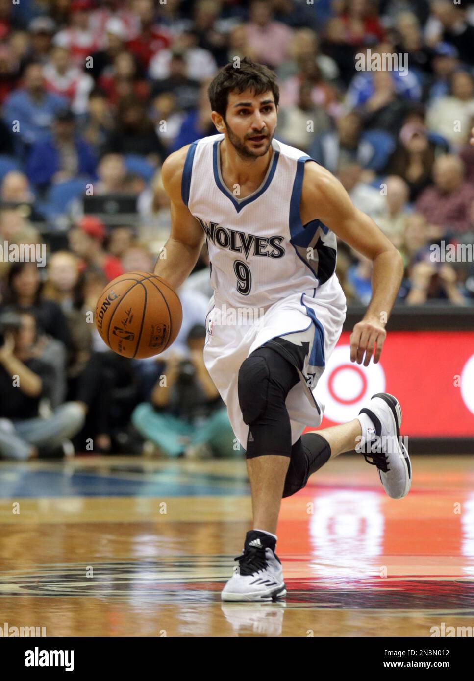 Minnesota Timberwolves' Ricky Rubio of Spain drives in the first ...
