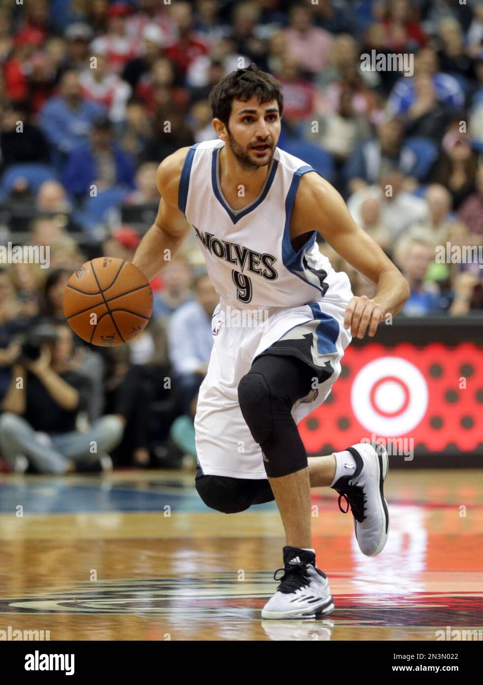 Minnesota Timberwolves' Ricky Rubio of Spain drives in the first ...