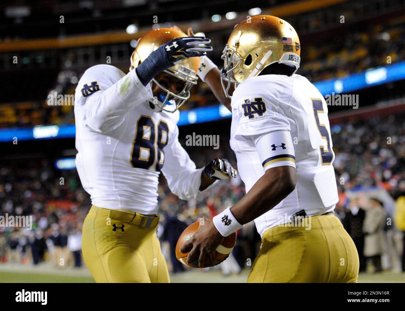 Notre Dame wide receiver Corey Robinson (88) celebrates with ...