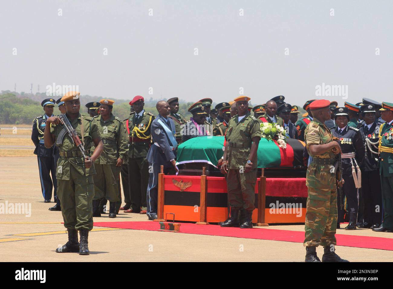 Members of the Zambian Defence Forces and other government officials ...