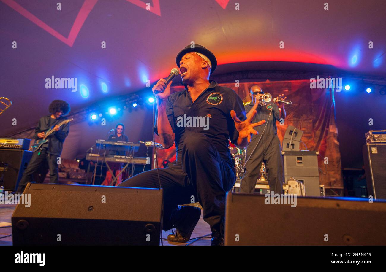 Band members of Fishbone performs at the Voodoo Music Experience on ...