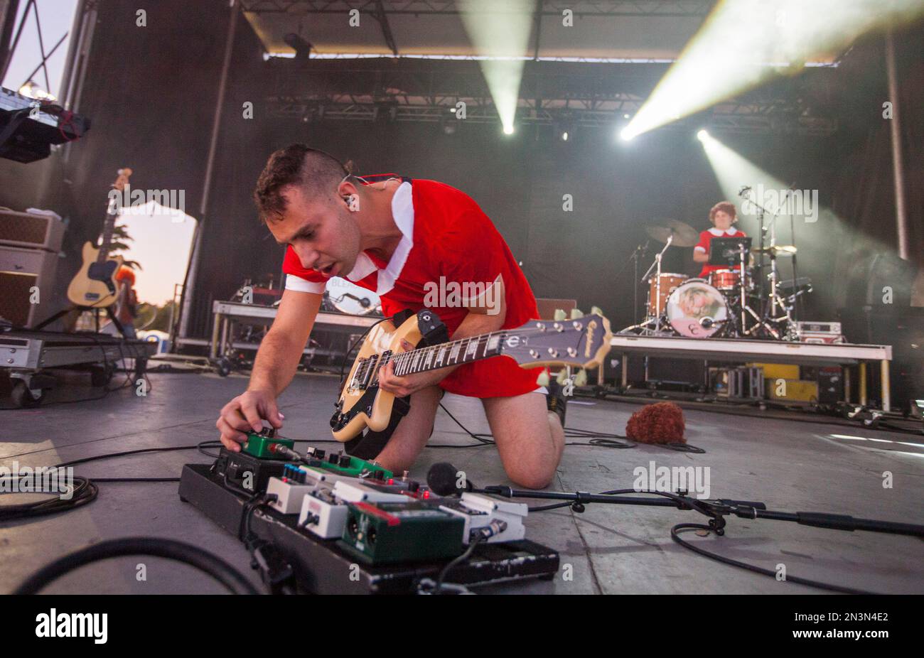 Jack Antonoff, of Fun, performs with his band Bleachers dressed up as ...