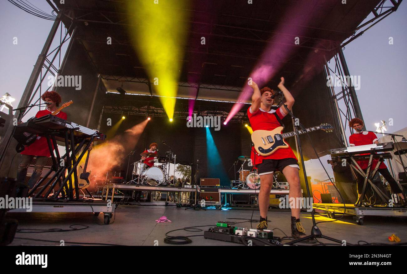 Jack Antonoff, of Fun, performs with his band Bleachers dressed up as ...