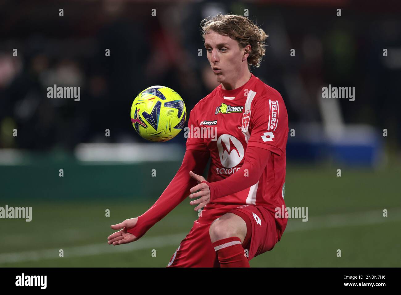 Monza, Italy, 6th March 2023. Nicolo Rovella of AC Monza controls the ...