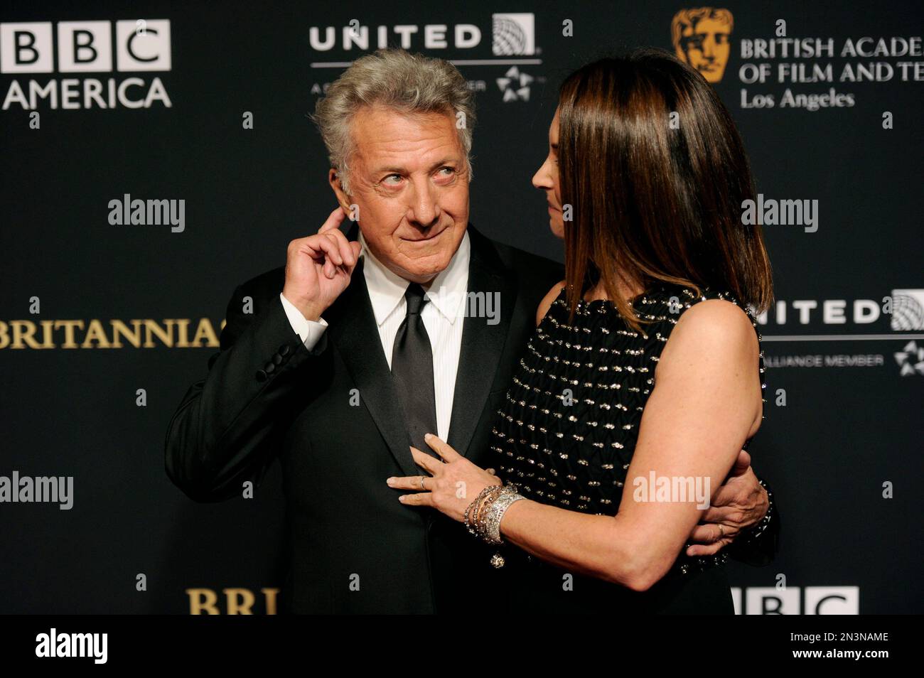 Dustin Hoffman, left, and Lisa Hoffman arrive at the BAFTA Los Angeles ...