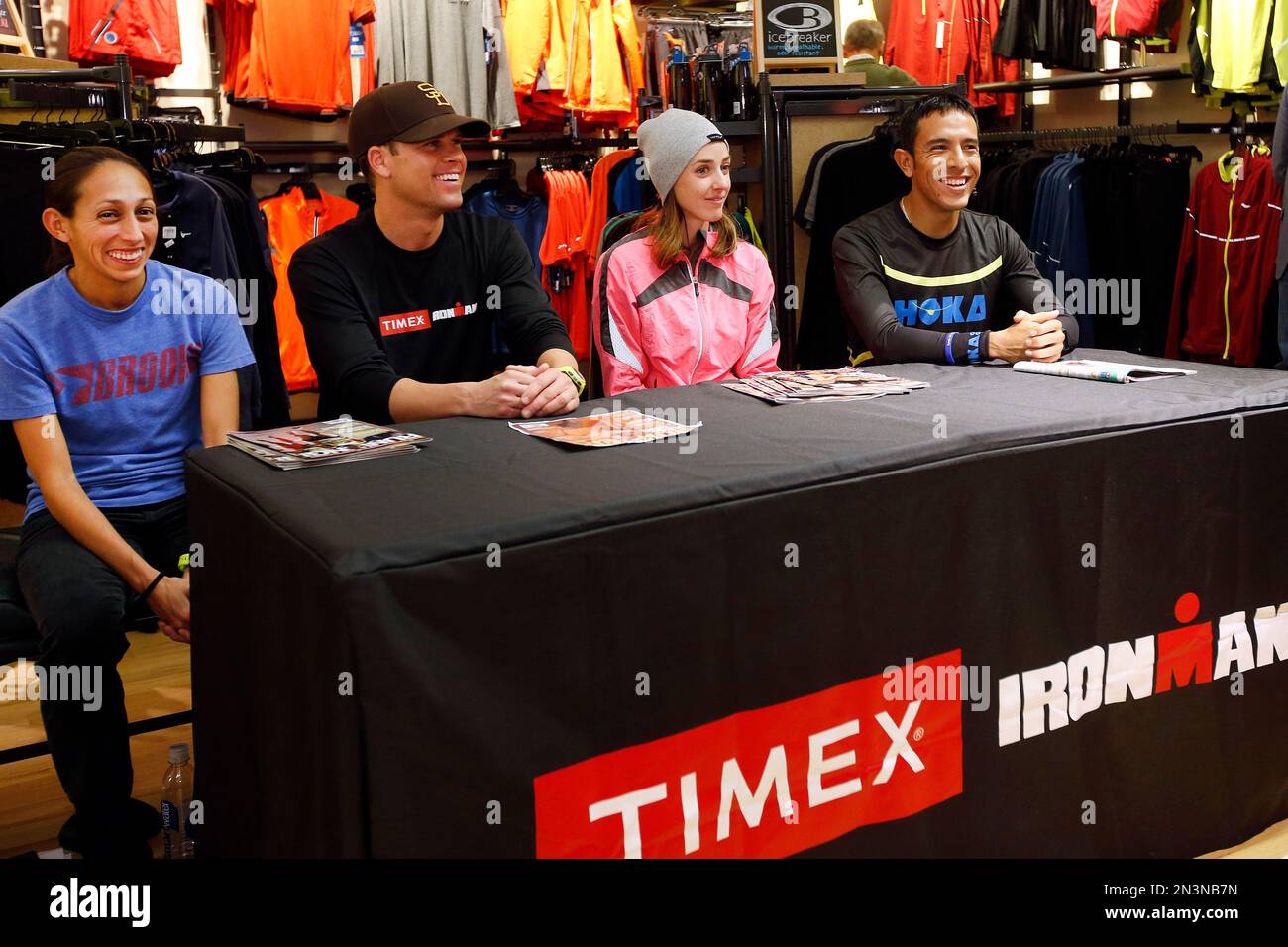 IMAGE DISTRIBUTED FOR TIMEX -From left, Elite runners Desi Linden, Josh ...