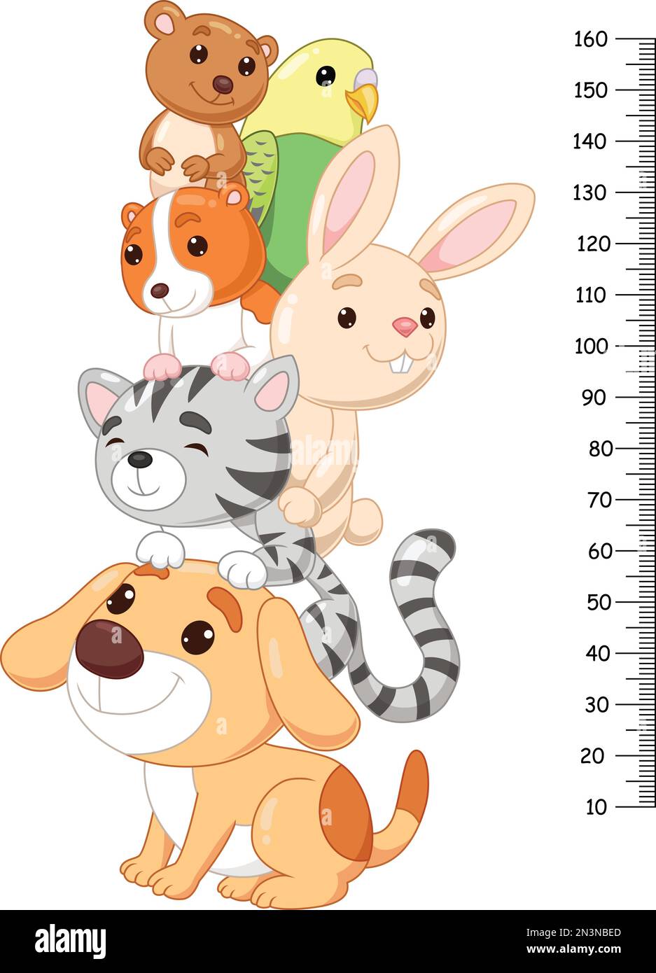 Cartoon animals with meter wall Stock Vector Image & Art - Alamy