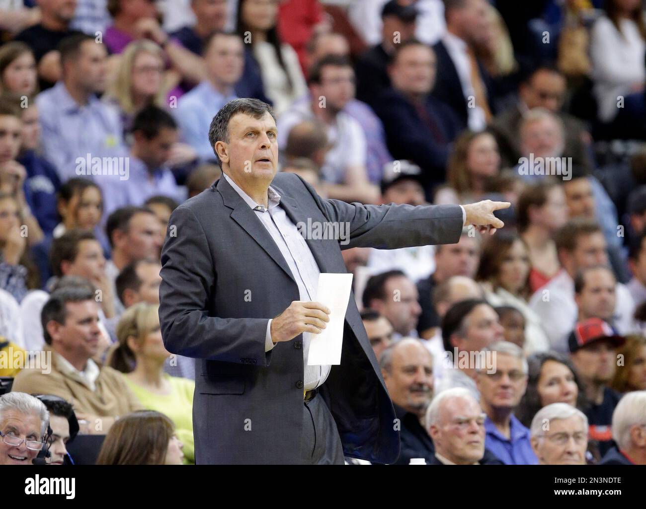 Houston Rockets head coach Kevin McHale directs his team in the first ...