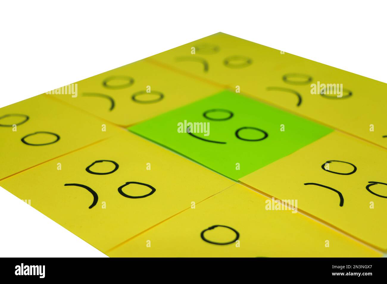 Positive Attitude and Happy Concept. Hand Drawn A Smile Face And Sad ...