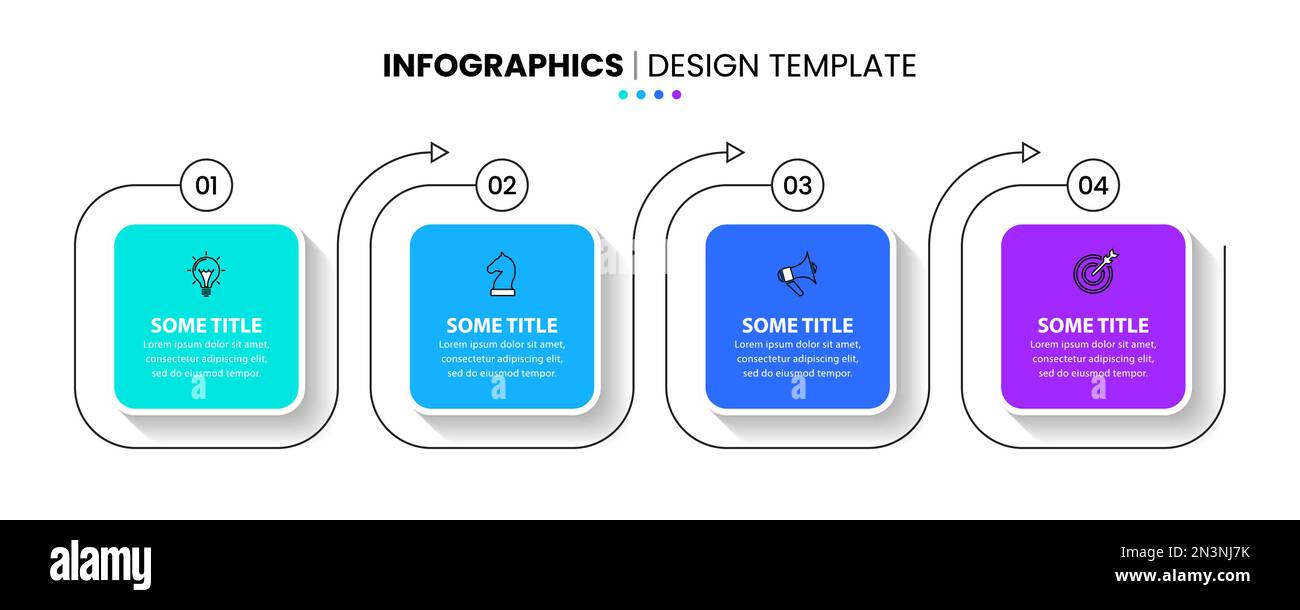 Infographic template with icons and 4 options or steps. Rectangles. Can ...
